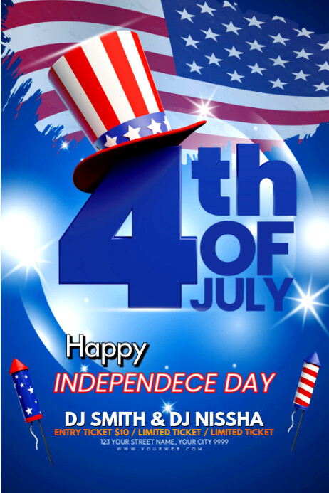 Blue Professional Independent Day Poster Template | PosterMyWall