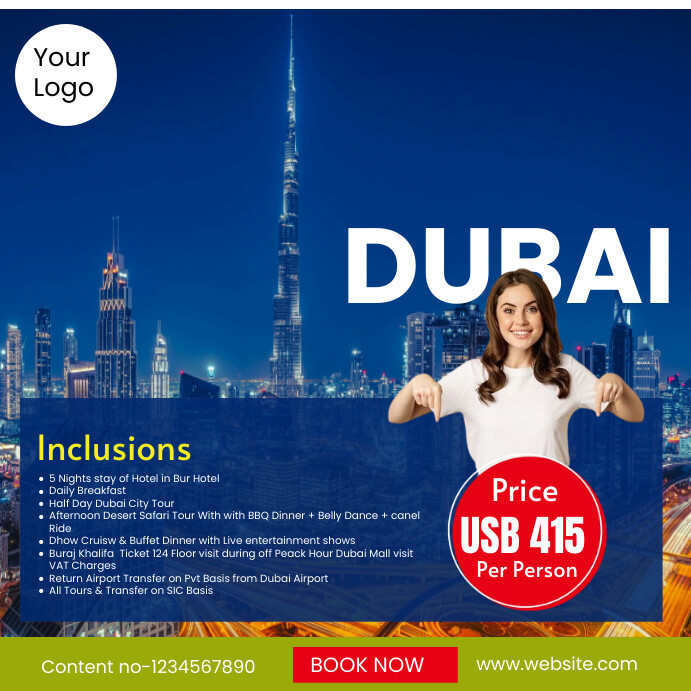 Modèle Blue Professional Instagram Dubai Flyer Insta | PosterMyWall