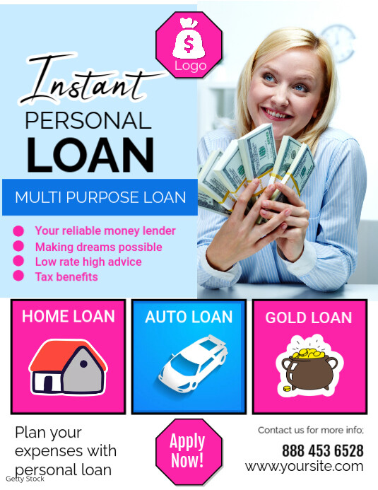 Blue Professional Instant Personal Loan Flyer (us Letter) Template | PosterMyWall