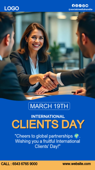 Plantilla de Blue Professional International Clients Day Instagram ...