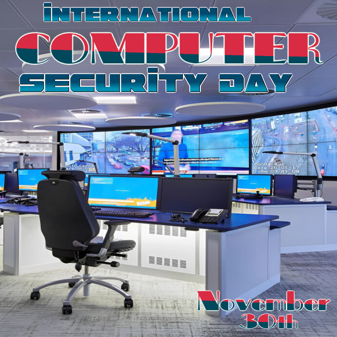 Blue Professional International Computer Security Day Instagram Post ...