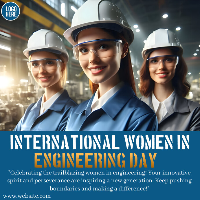 Blue Professional International Women In Engi Template | PosterMyWall
