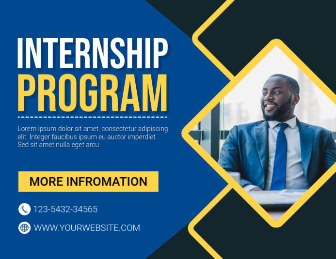 Blue Professional Internship Flyer (us Letter) Templat | PosterMyWall