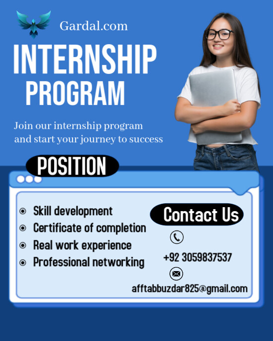 Copy of Blue Professional Internship Poster Design Instagram Portrait ...