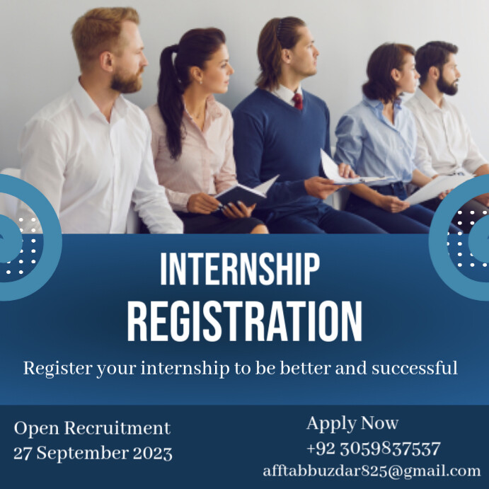 Blue Professional Internship Program Poster Design Instagram Post ...