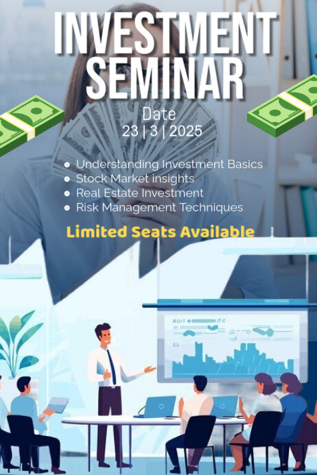 Copy of Blue Professional Investment Seminar Poster | PosterMyWall