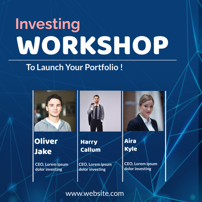 Plantilla de Blue Professional Investment Workshop Instagr | PosterMyWall