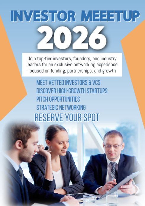 Blue Professional Investor Meetup A1 Template | PosterMyWall