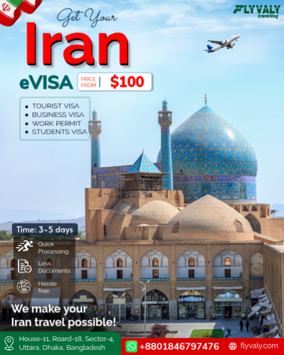 Blue Professional Iran Visa Processing Ads Design Template Instagram ...