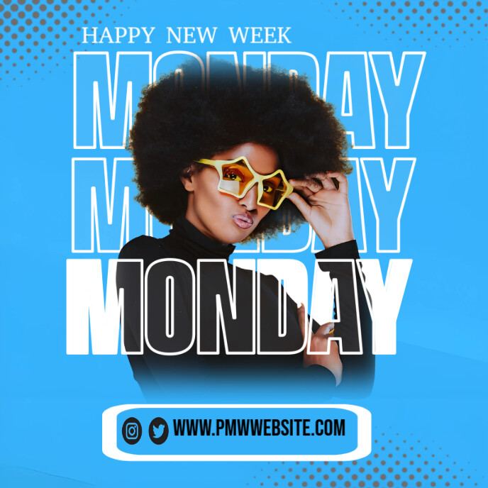Blue Professional It's Monday New Week Album Cover Template | PosterMyWall