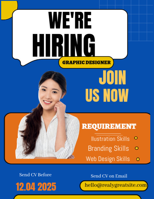 Blue Professional Job Hiring Flyer (us Letter) Template | PosterMyWall