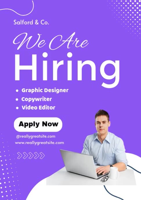 Blue Professional Job Hiring Post A4 Template | PosterMyWall