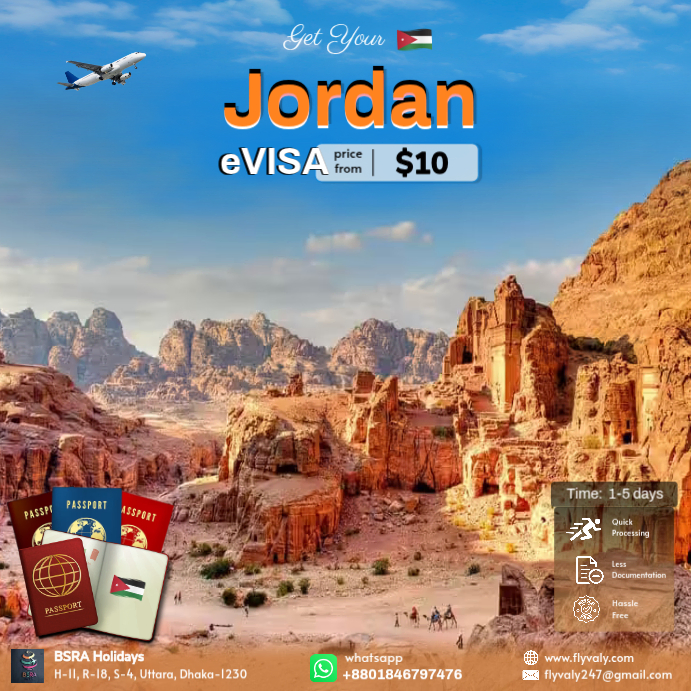 Blue Professional Jordan Visa Processing Ads Design Template Instagram ...