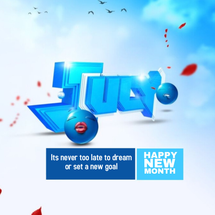 Blue Professional July Flyer Instagram Post Template | PosterMyWall