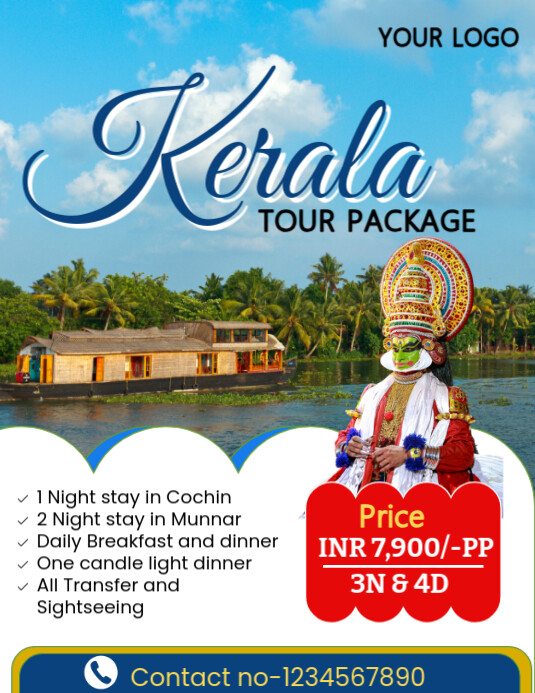 Copy of Blue Professional Kerala Flyer (us Letter) | PosterMyWall