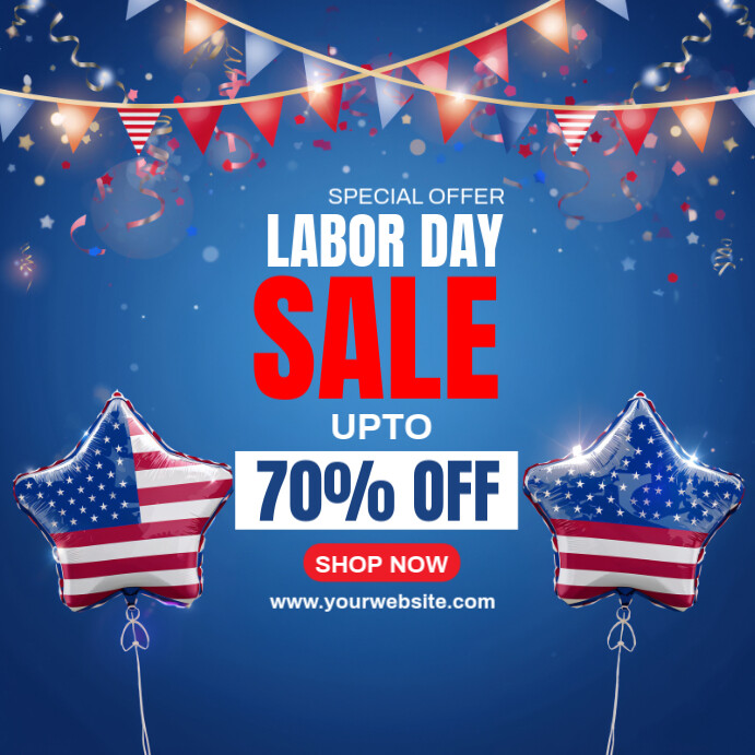 Blue Professional Labour Day Sale Offer Template Instagram Post ...
