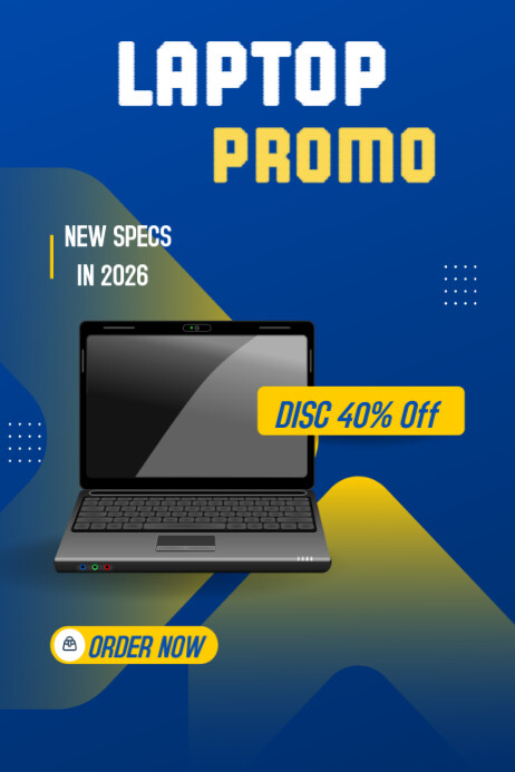 Blue Professional Laptop Promotion Flyer 2026 Poster Template ...