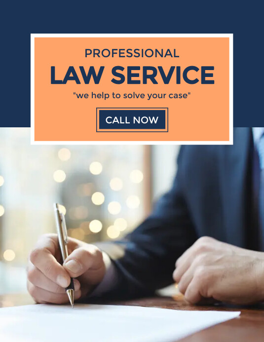 Blue Professional Law Service Pamflet (letter Template | PosterMyWall