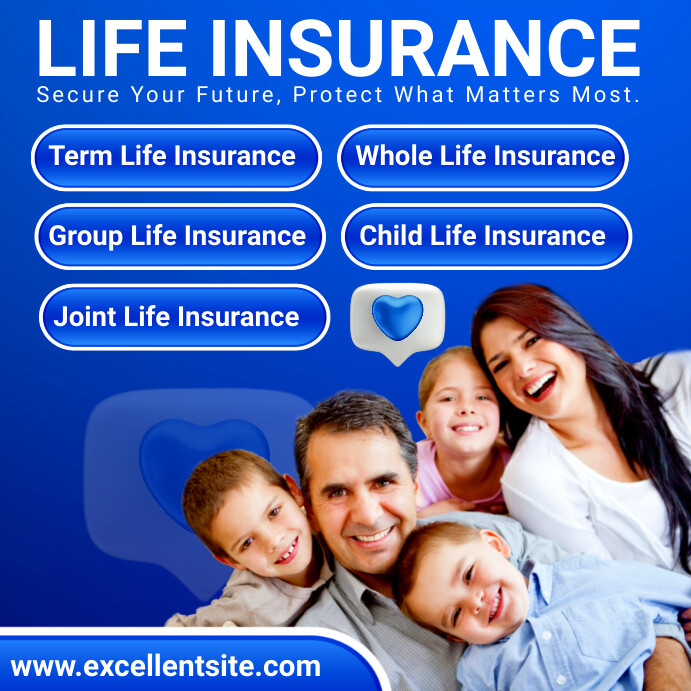 Plantilla de Blue Professional Life Insurance Instagram Po | PosterMyWall