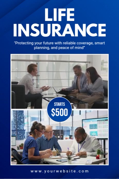 Blue Professional Life Insurance Poster Template | PosterMyWall