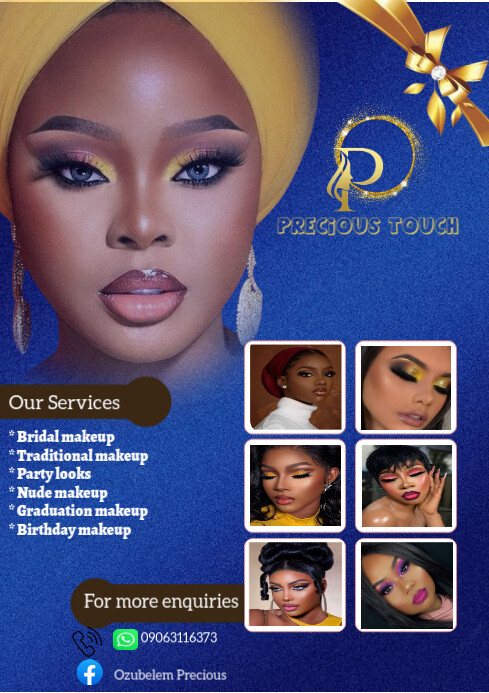 Copy of Blue Professional Makeup Flier A4 | PosterMyWall