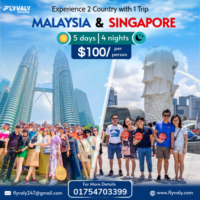 Copy of Blue Professional Malaysia & Singapore Combo Tour Package ...
