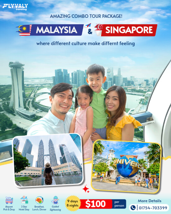 Copy of Blue Professional Malaysia & Singapore Combo Tour Package ...