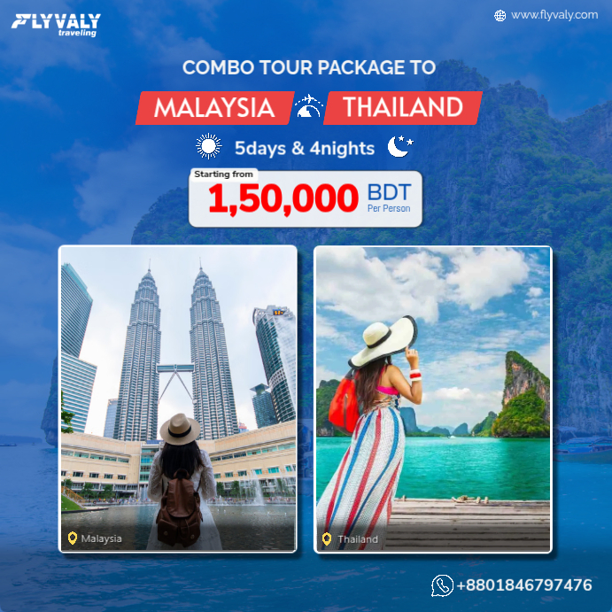 Blue Professional Malaysia & Thailand Combo Tour Package Ads Design ...