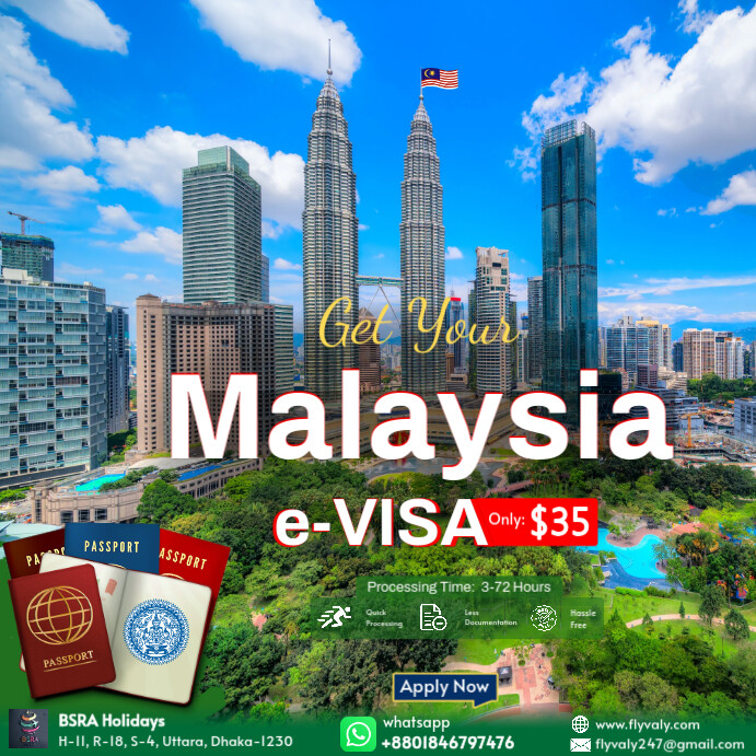 Blue Professional Malaysia E-visa Ads Instagram Post Template ...