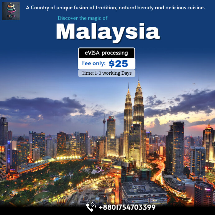 Blue Professional Malaysia Evisa Processing Ads Instagram Post Template | PosterMyWall