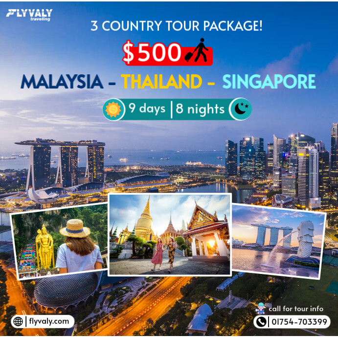 Copy of Blue Professional Malaysia Thailand And Singapore Combo Tour ...