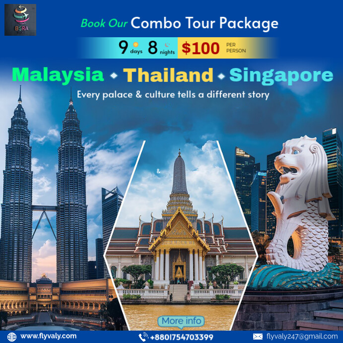 Copy of Blue Professional Malaysia Thailand Singapore Combo Tour ...