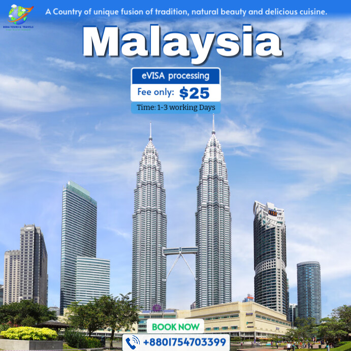 Blue Professional Malaysia Visa Processing Ads Design Template ...