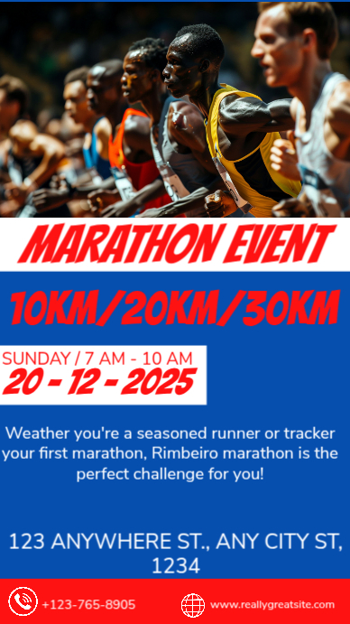 Plantilla de Blue Professional Marathon Instagram Story | PosterMyWall