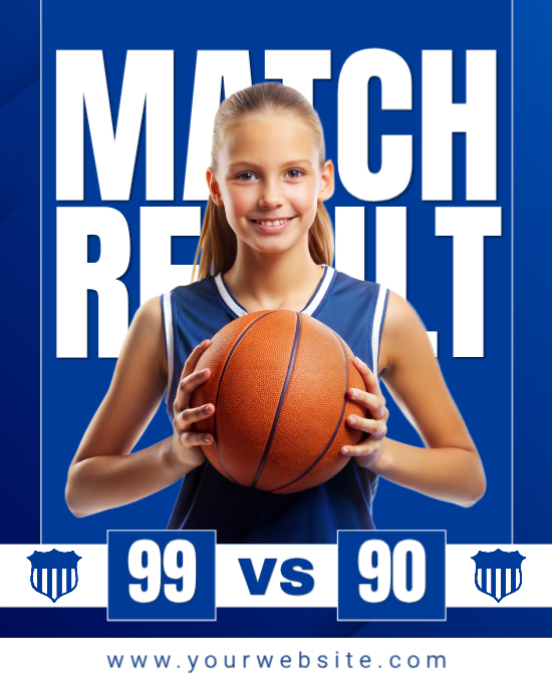 Blue Professional Match Result Instagram Portrait Template | PosterMyWall