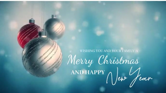 Blue Professional Merry Christmas Video Digital Display (16:9) Template ...