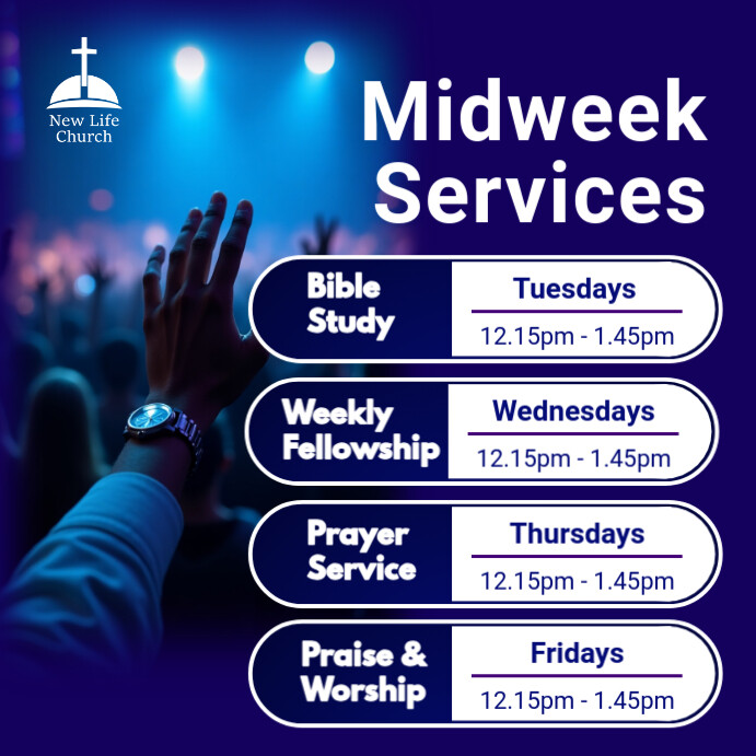 Copy of Blue Professional Mid Week Service Event Fellowship Weekly ...