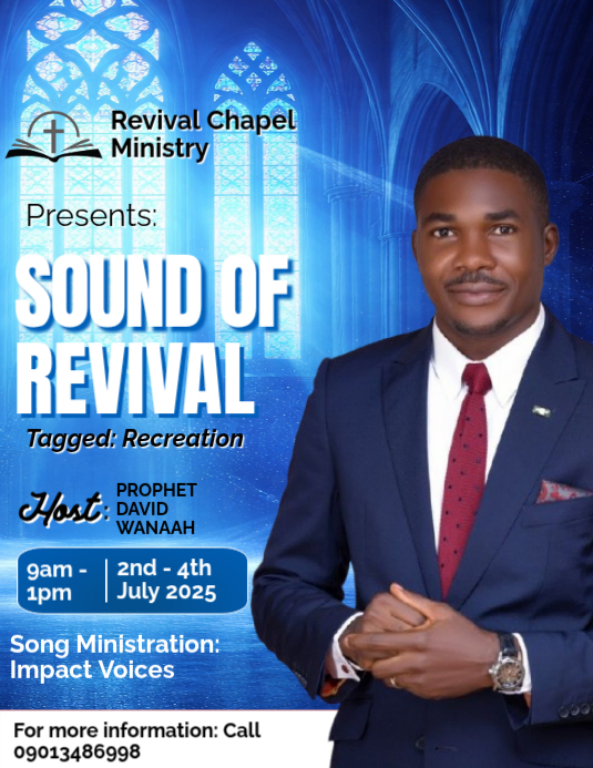 Blue Professional Modern Church Flyer Flyer (us Letter) Template ...