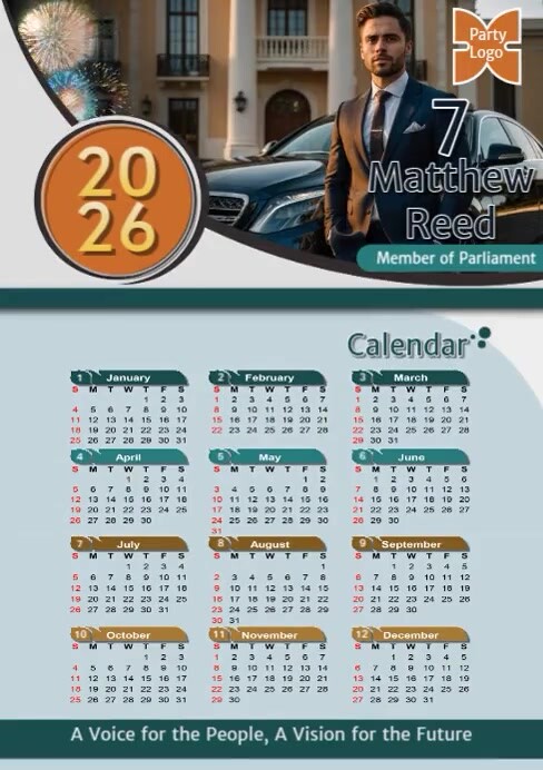 Copy of Blue Professional Modern Political Calendar 2026 – Professional ...