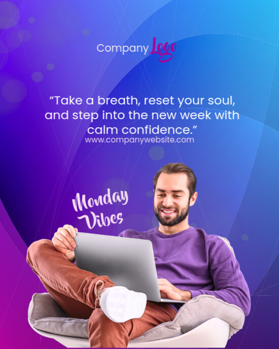 Blue Professional Monday Vibes Instagram post Template | PosterMyWall