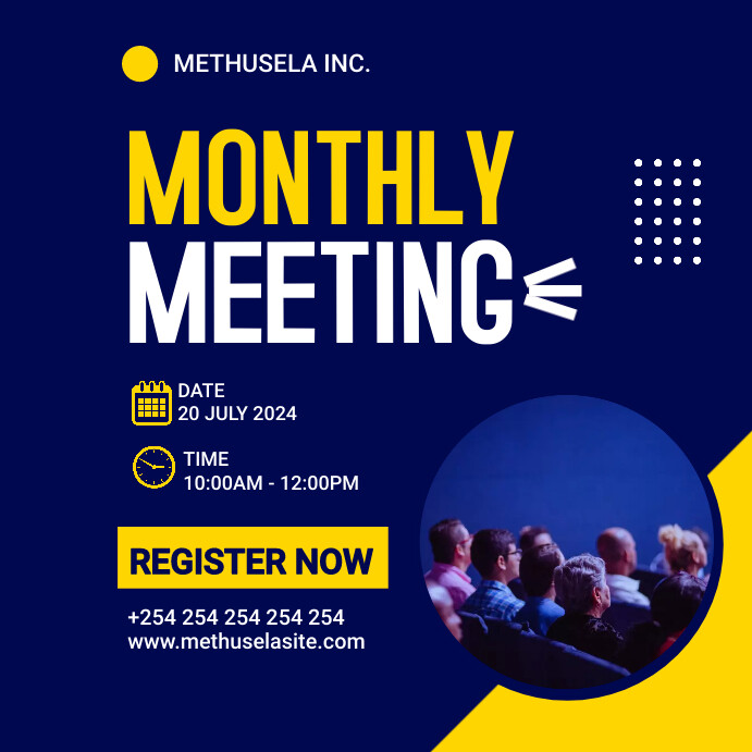 Blue Professional Monthly Meeting Instagram Template | PosterMyWall