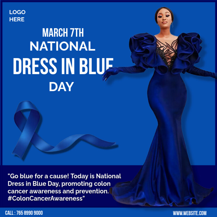 Copy of Blue Professional National Dress In Blue Day Instagram Post ...