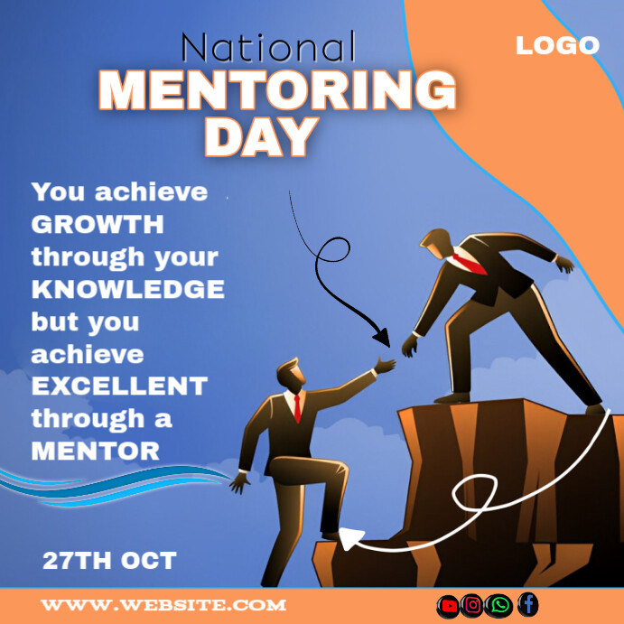 Blue Professional National Mentoring Day Instagram Post Template ...