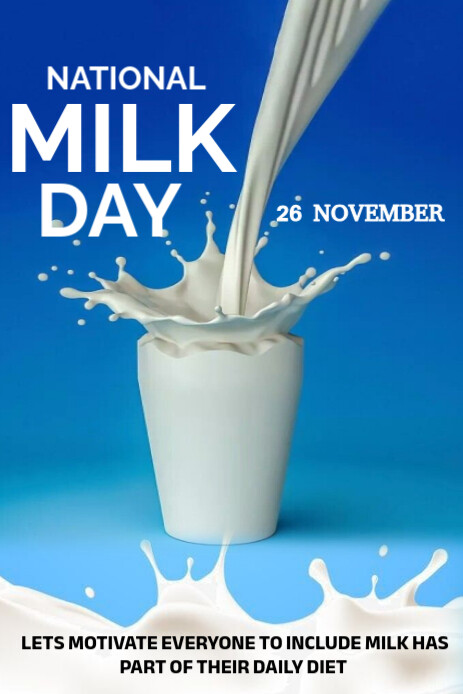 Plantilla de Blue Professional National Milk Day Pinterest Graphic ...