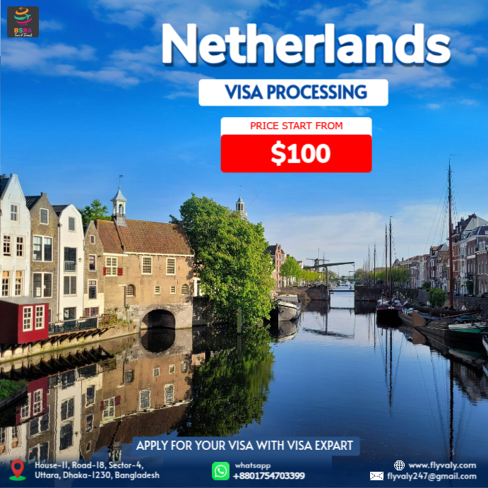 Blue Professional Netherlands Visa Processing Ads Instagram Post ...
