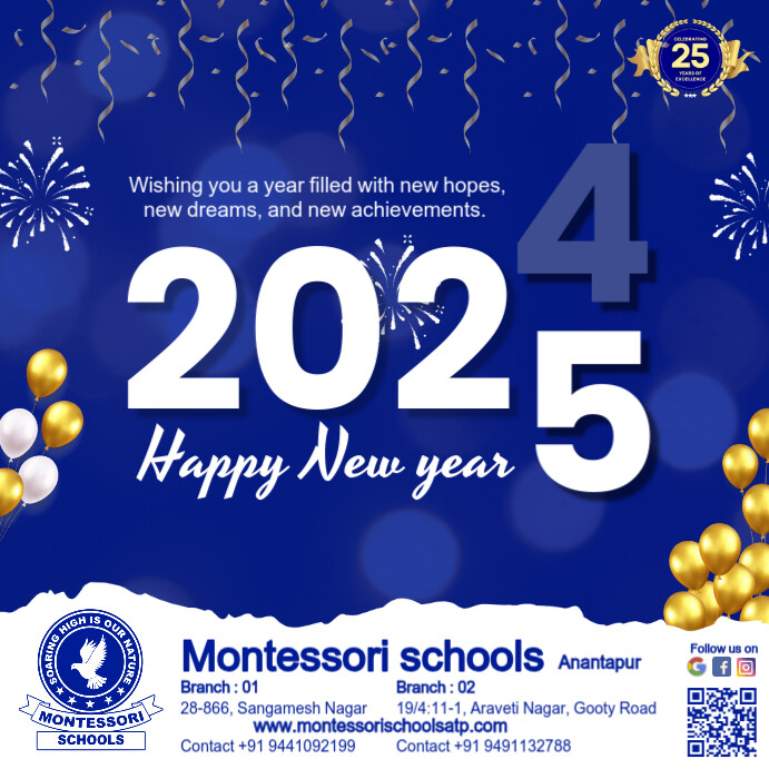 Blue Professional New Year 2025 Instagram Post Template | PosterMyWall