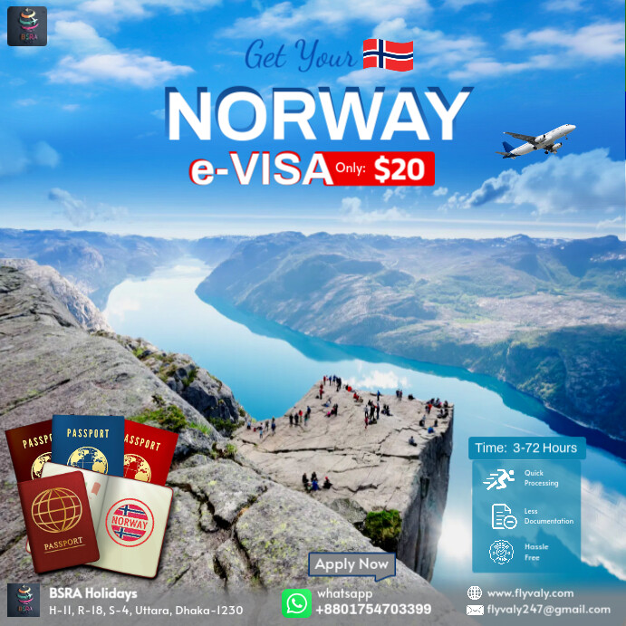 Copy of Blue Professional Norway E-visa Ads Design Template Instagram ...