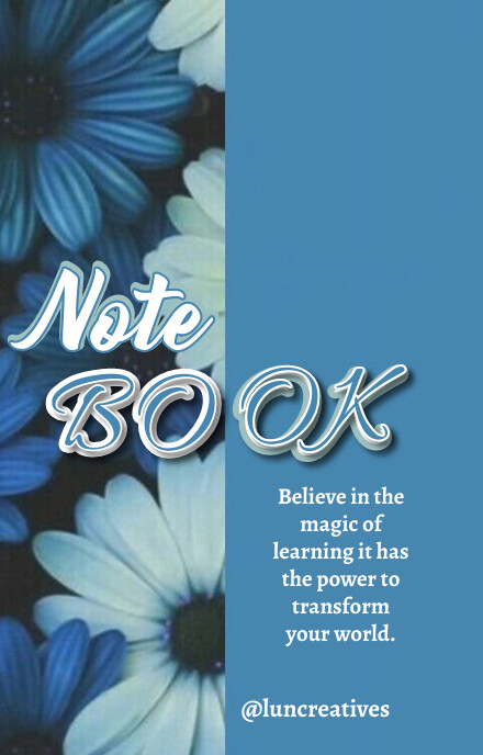 Blue Professional Note Book Cover Wattpad Co Template | PosterMyWall