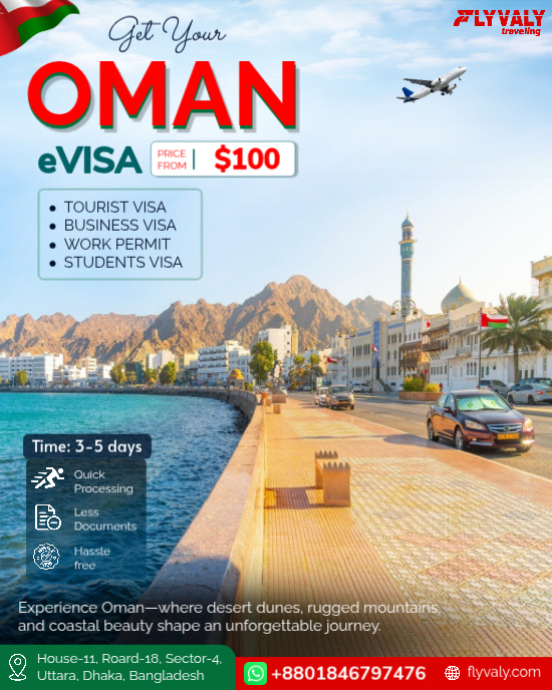 Blue Professional Oman Visa Processing Ads Design Template Instagram ...