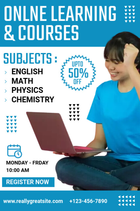 Шаблон Blue Professional Online Learning Course Template Poster ...